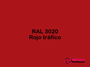 RAL 3020 Rojo Tráfico (RAL Classic) - micolorperfecto RAL